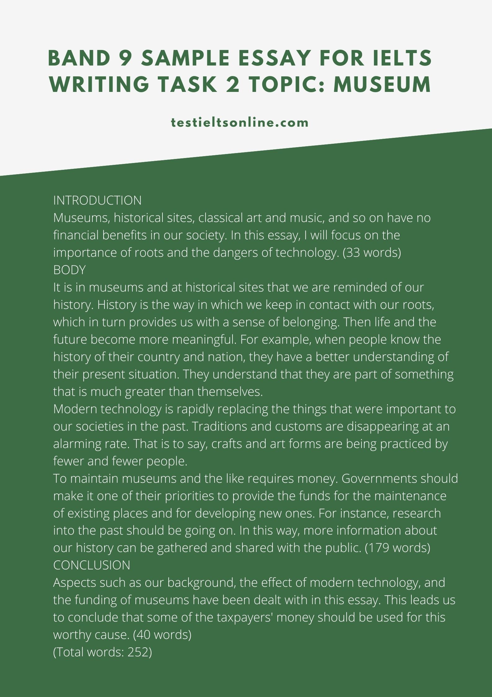 Band 9 Sample Essay For IELTS Writing Task 2 Topic Museum